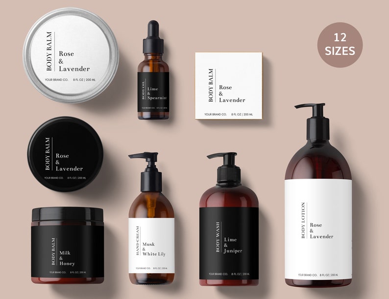 EDITABLE Custom Beauty Product Labels Body Product Labels - Etsy