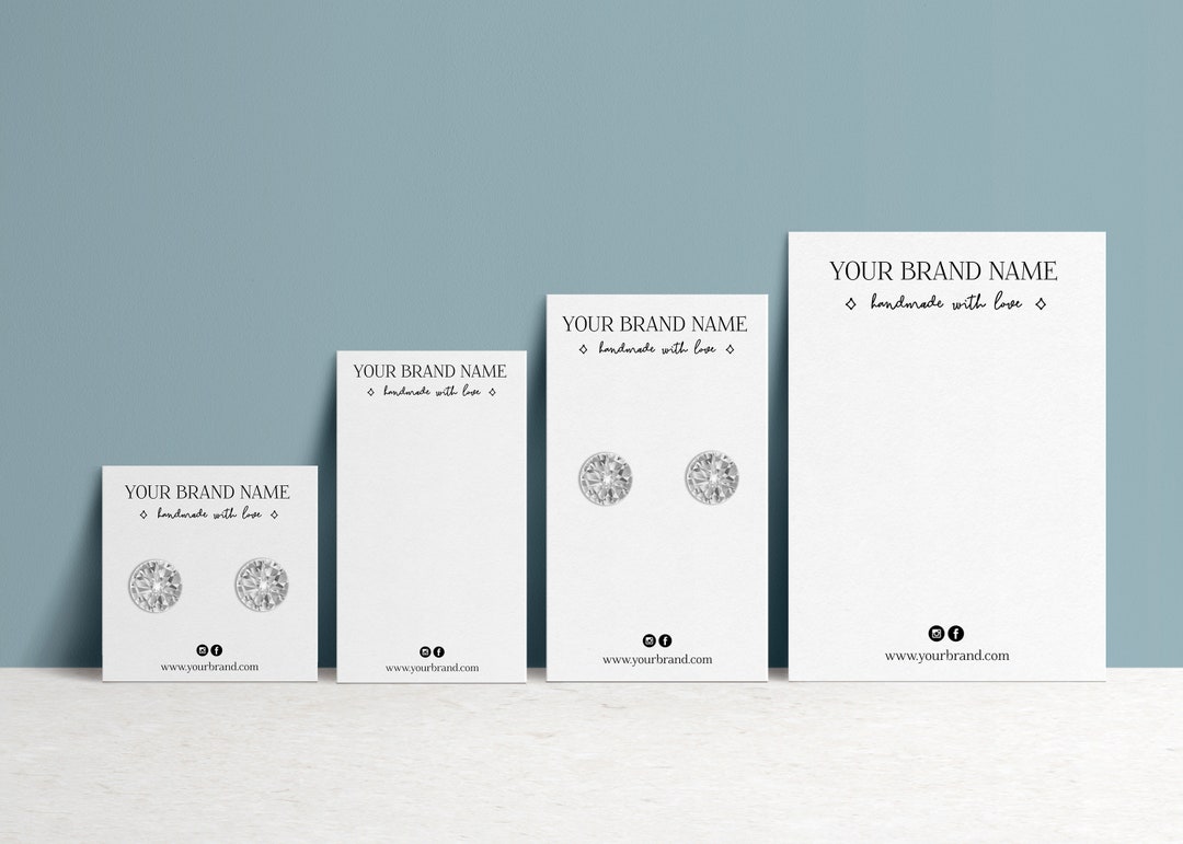 Minimal Jewelry Display Cards Custom Earring Display Cards - Etsy Australia
