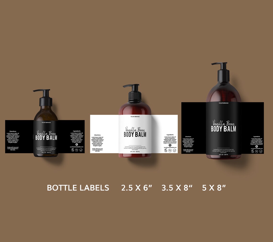 Cosmetic Label Templates Editable Bottle Labels Cosmetics - Etsy