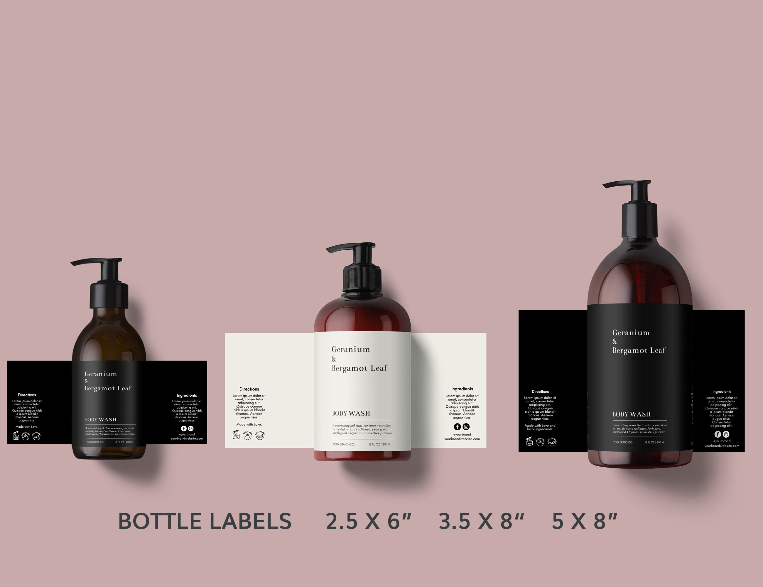 DIY Minimal Body Product Labels, EDITABLE Custom Beauty Product Labels ...