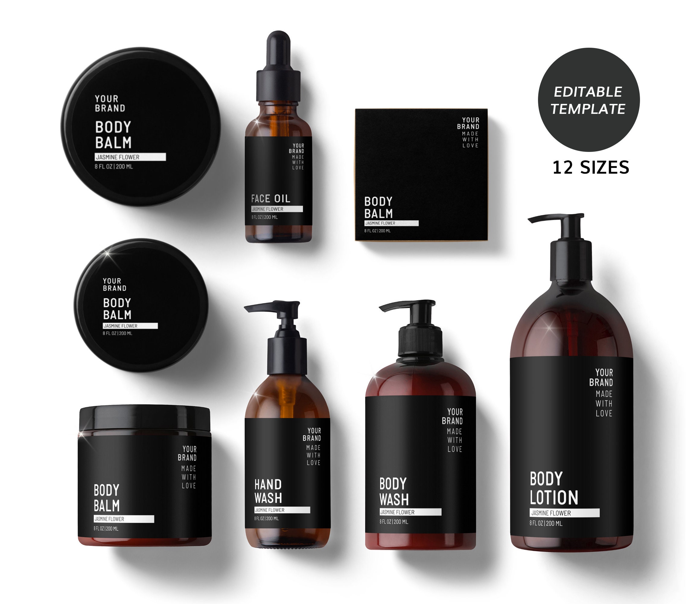 Editable Cosmetic Label Template, Minimalist Custom Beauty Product ...