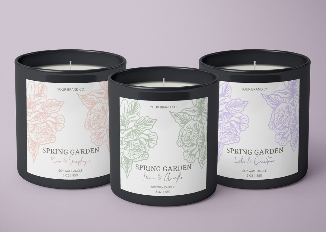 Candle Label Design, Floral Vintage Editable Candle Label, Apothecary ...