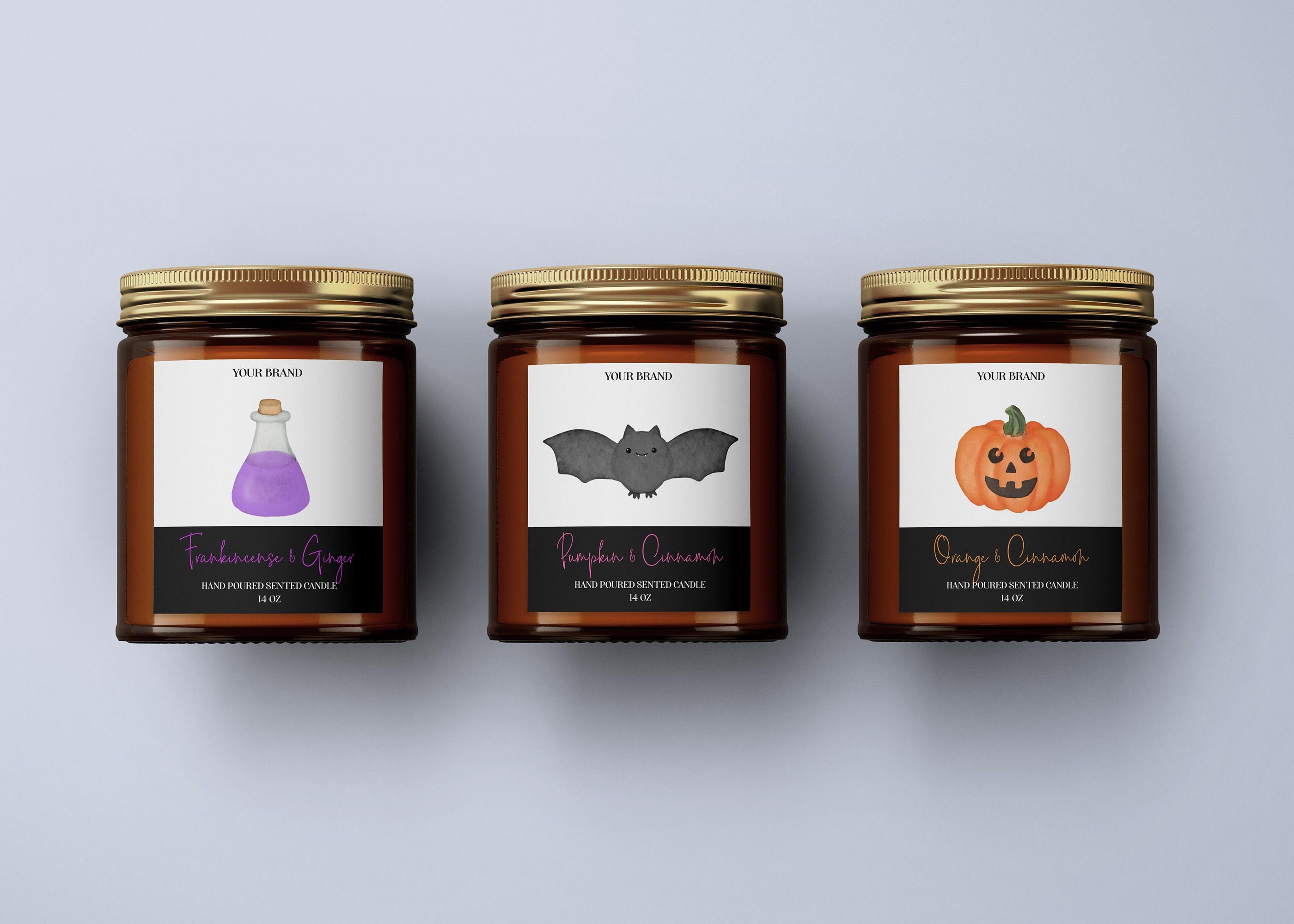 Editable HALLOWEEN Candle Label Template, Halloween Printable, Cute ...