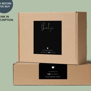 Box Label Template, Editable Packaging Labels, DIY Box Seal Labels ...