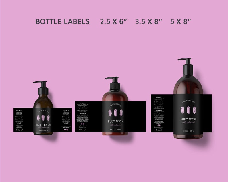 Editable Body Product Labels, Crystal Labels, Cosmetic Labels Printable ...