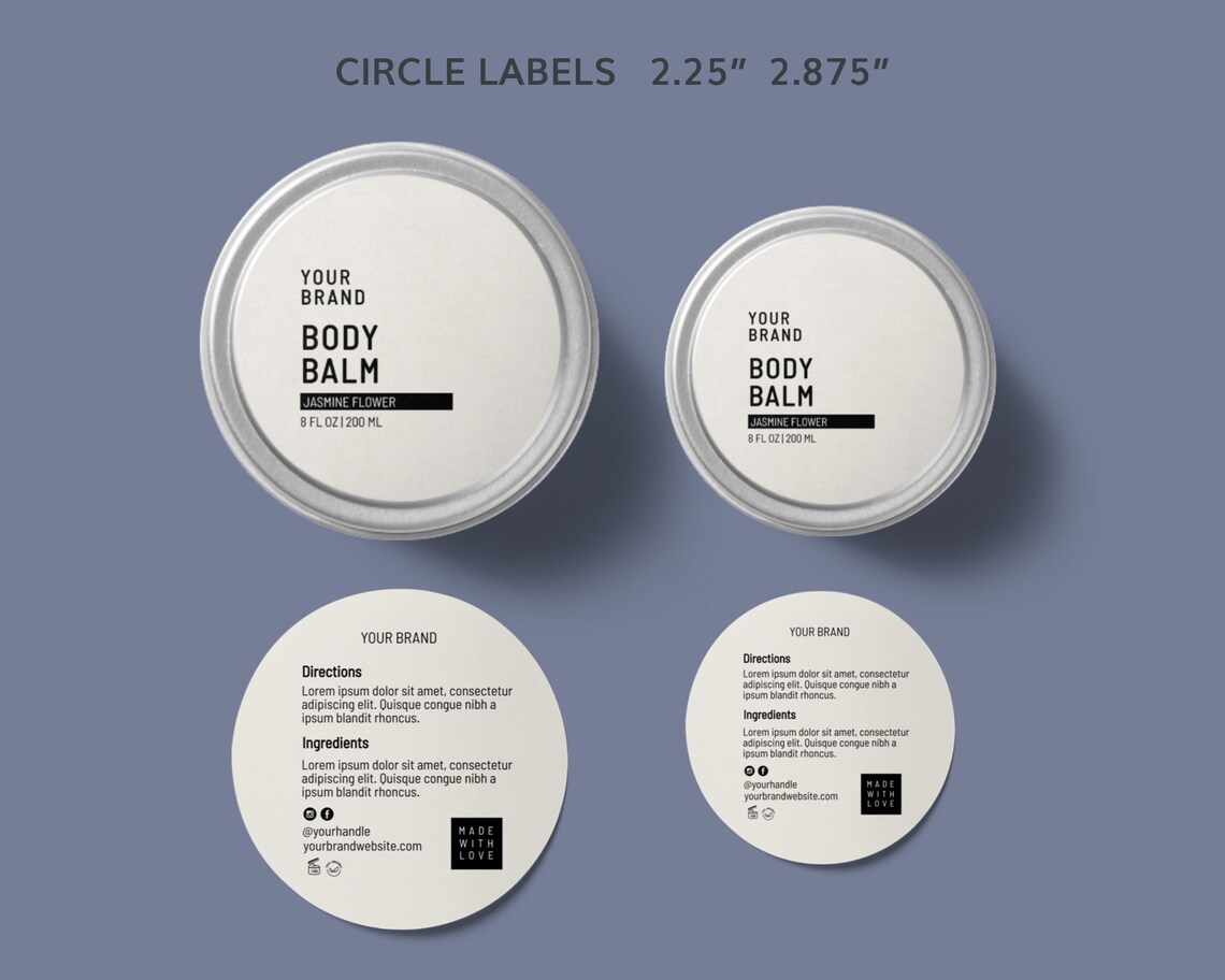 Minimalist Body Product Labels EDITABLE Cosmetic Labels - Etsy