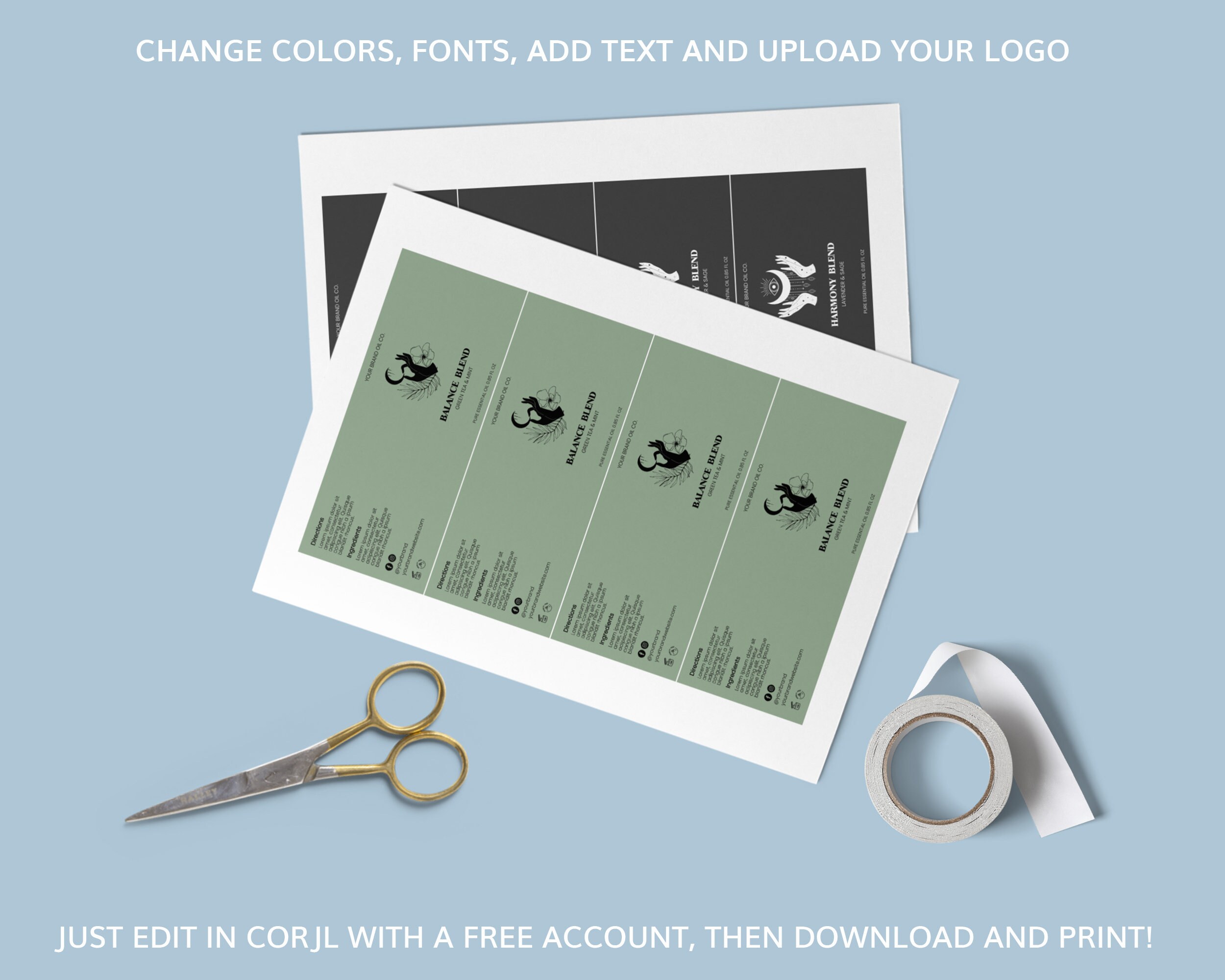 Celestial Label Template, Editable Dropper Bottle Label, 1oz, 2oz, 4oz ...