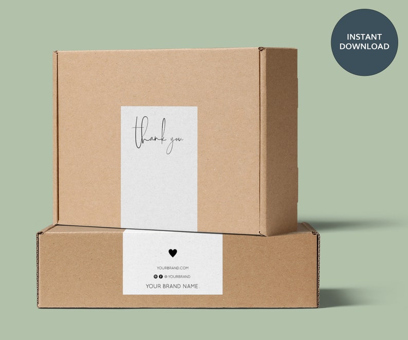 Box Label Template, Editable Packaging Labels, DIY Box Seal Labels ...