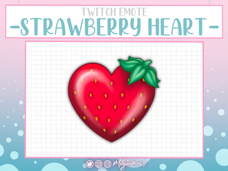 X1 Twitch Emote- Strawberry Heart - Etsy