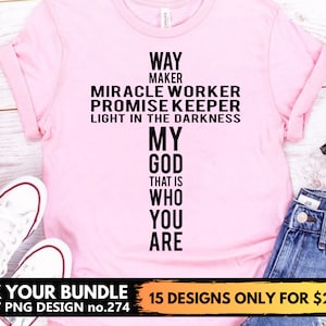 Cross Shape Way Maker Miracle Worker Promise Keeper Svg Files for ...