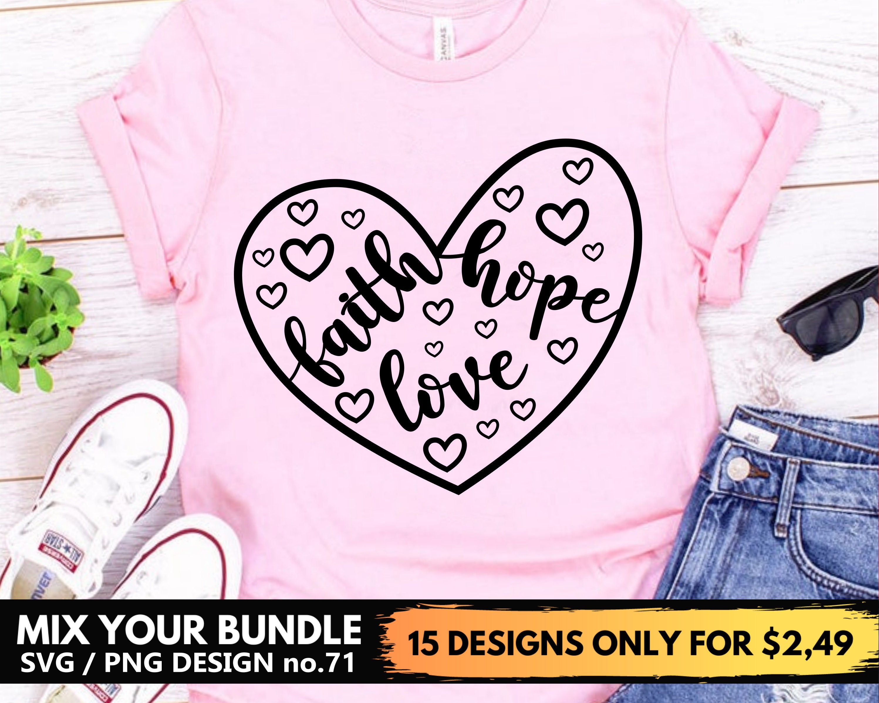 Faith Hope Love in Heart Outline Shape Svg Files for Cricut - Etsy