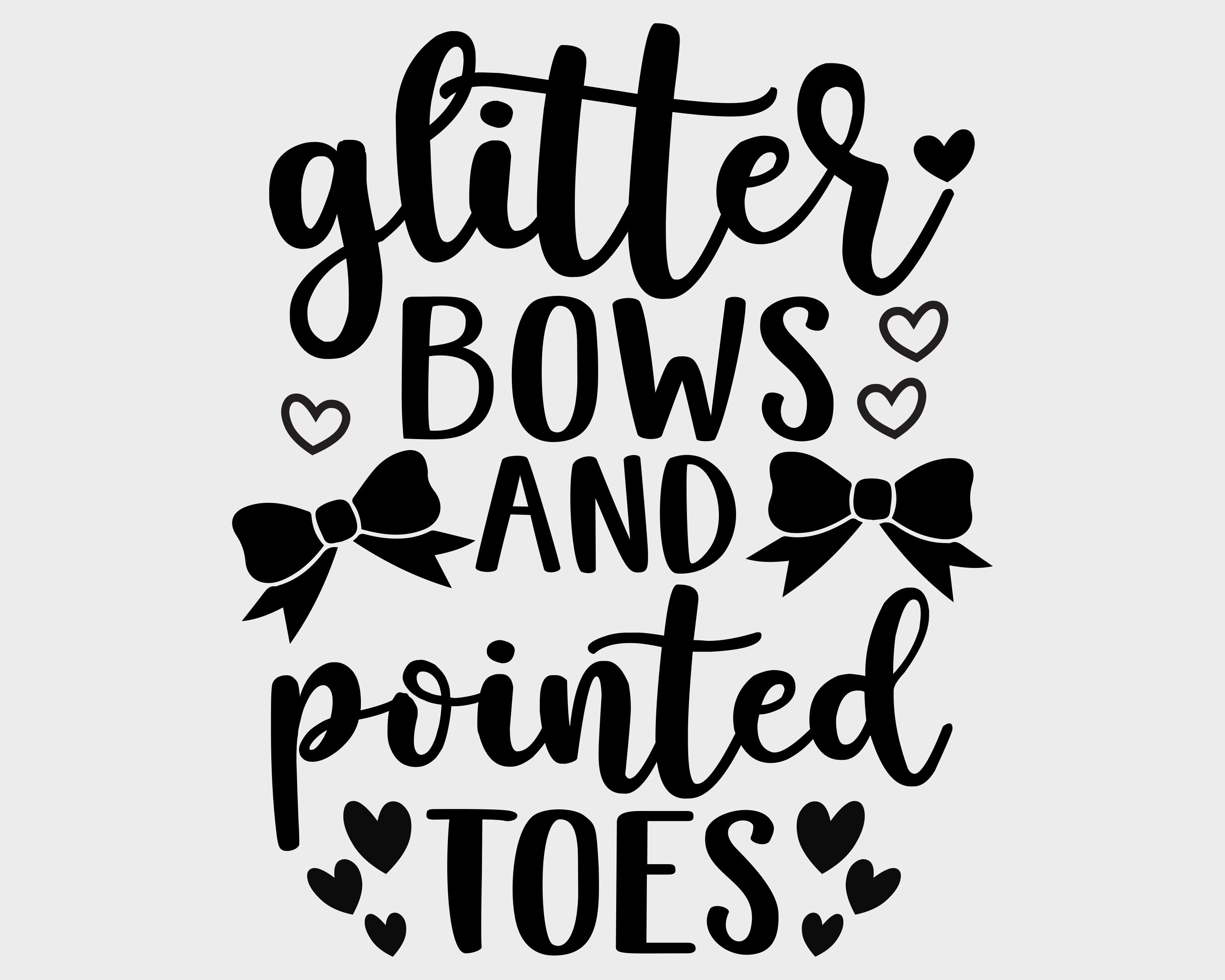 Glitter Bows and Pointed Toes Svg Files for Cricut, Dance Svg, Ballet ...