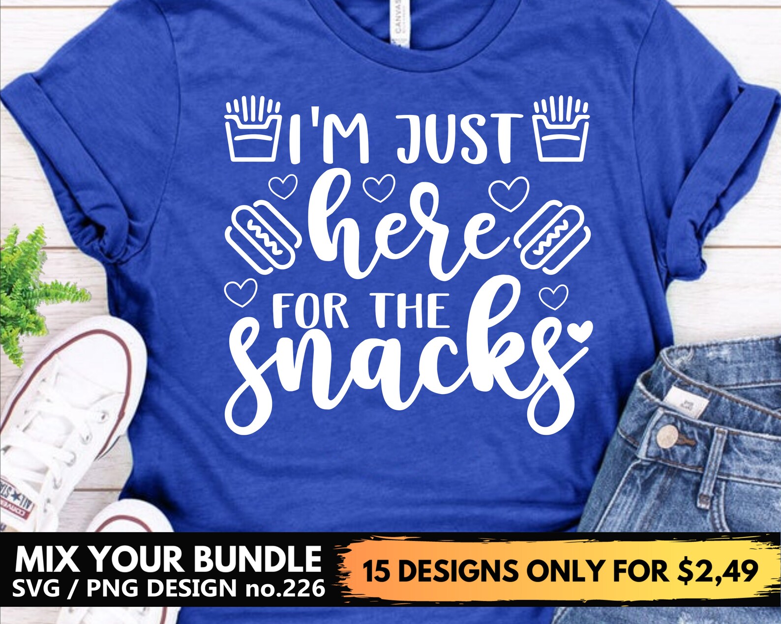 I Am Just Here for the Snacks Svg Files for Cricut, Funny Fast Food Svg ...