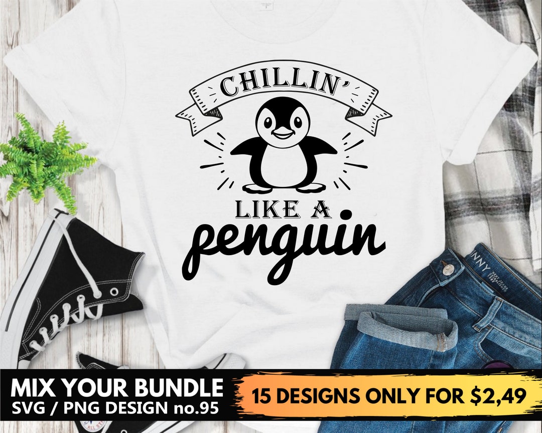 Chillin Like a Penguin Svg Png Files for Cricut Mix Bundle - Etsy