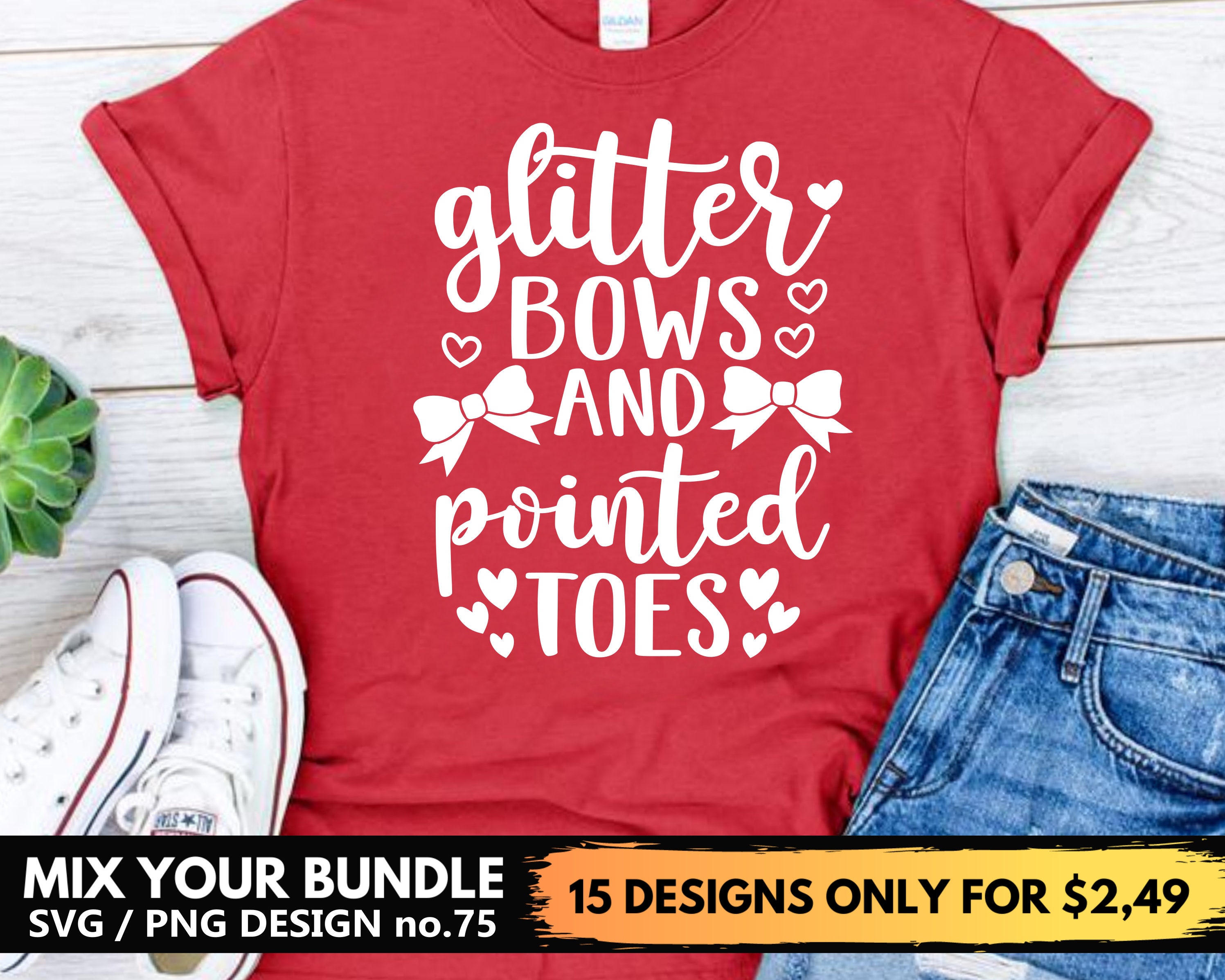 Glitter Bows and Pointed Toes Svg Files for Cricut, Dance Svg, Ballet ...