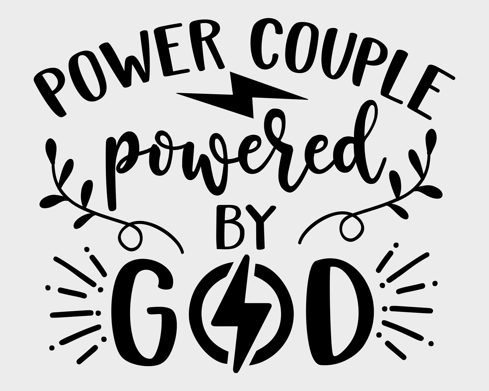 Power Couple Powered by God Svg Files for Cricut, Valentines Day Svg ...