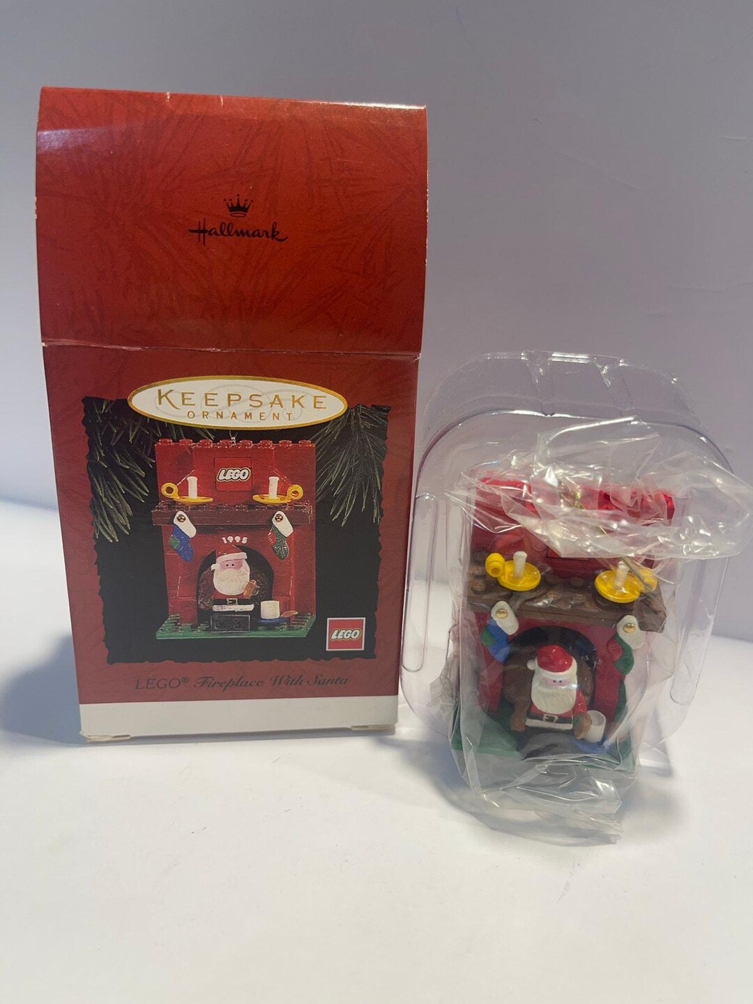 Hallmark Lego Fireplace With Santa Ornament 1995 - Etsy