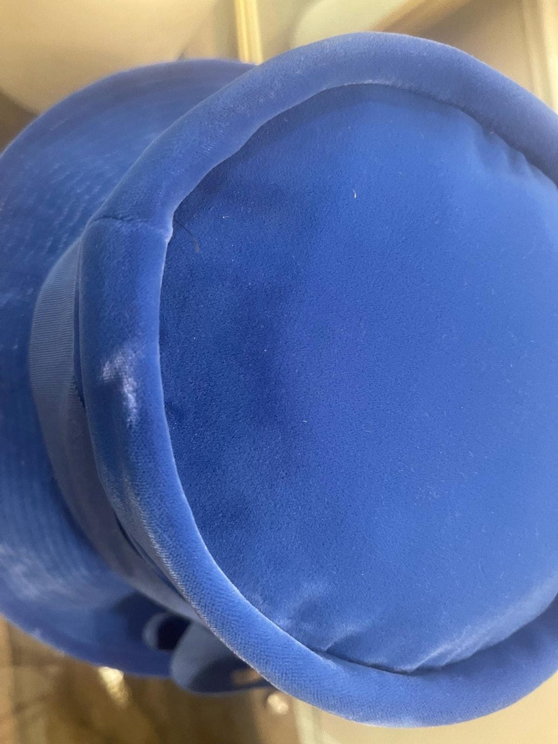 Vintage Blue Velvet Hat Extended Visor Brim - Etsy