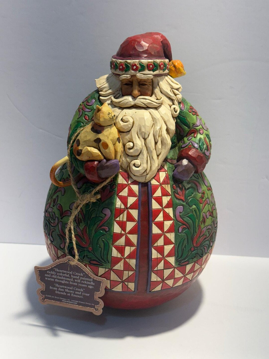 Jim Shore Roly Poly Santa 2005 Christmas Calico Cat 4002418 Heavy - Etsy