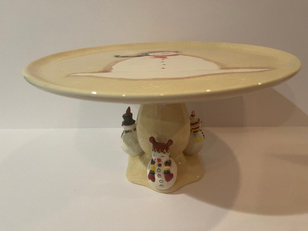 Oneida Snowmates Cake Platter by Sakura Cream Collection - Etsy
