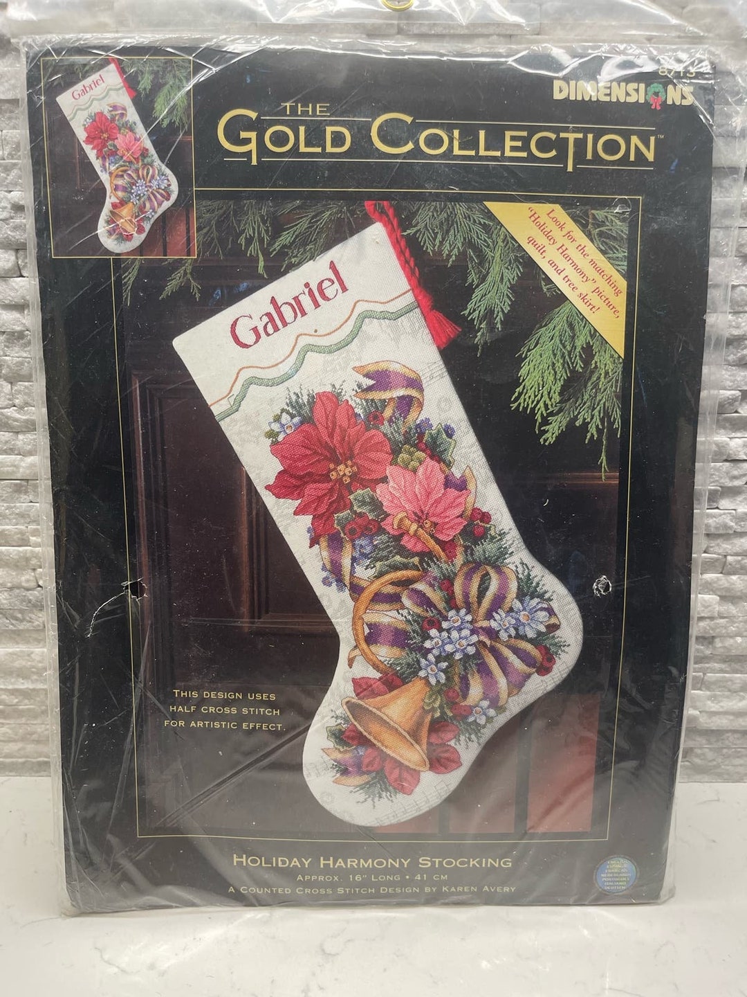 Dimensions GOLD COLLECTION Cross Stitch Kit Holiday Harmony STOCKING ...