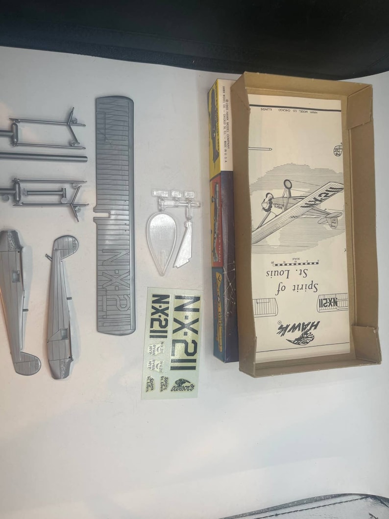 Vintage 1965 Hawk Spirit of St. Louis Model Kit 1/72 608-50 - Etsy