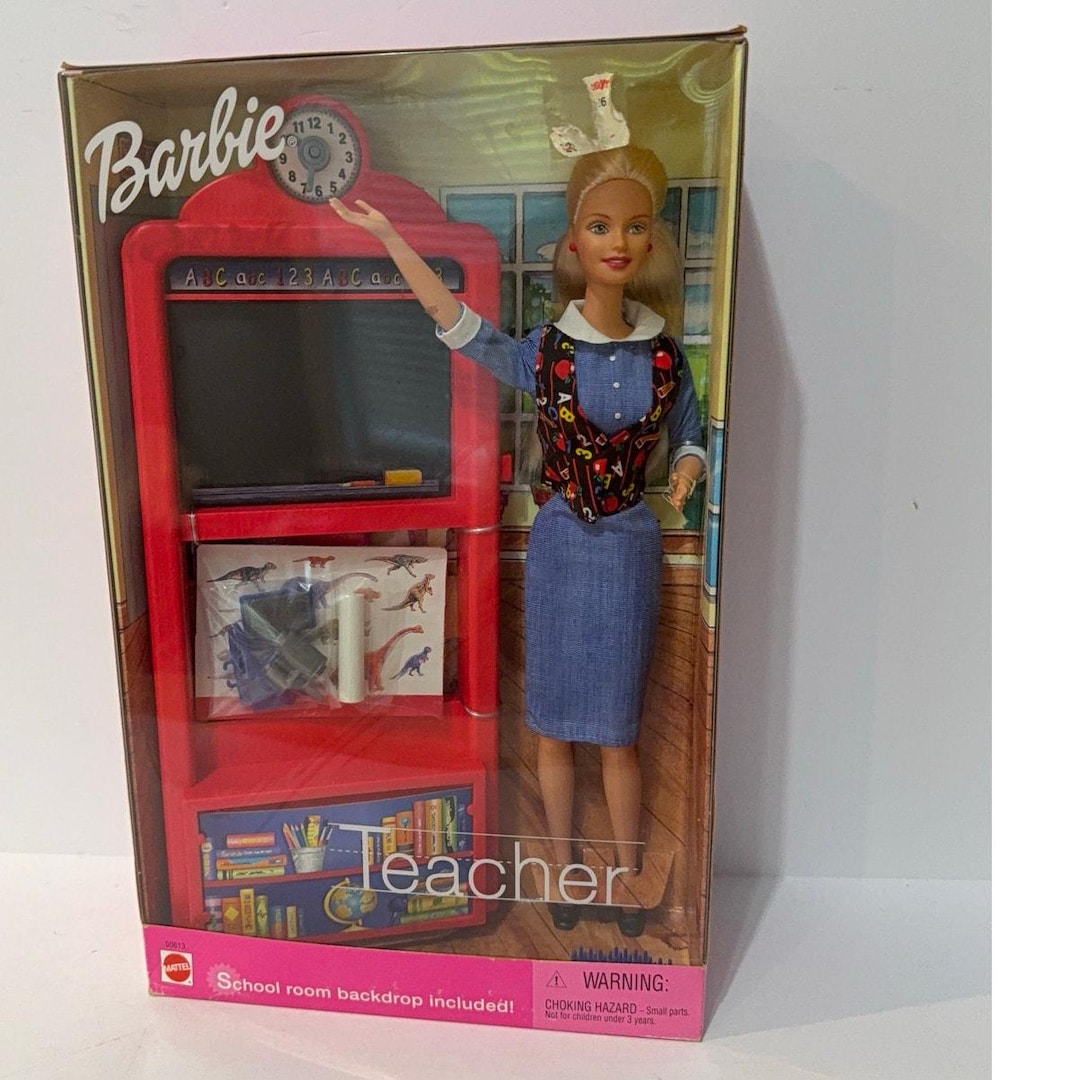 Vintage 2000 Teacher Barbie Doll With Chalkboard and Accessories SEALED ...