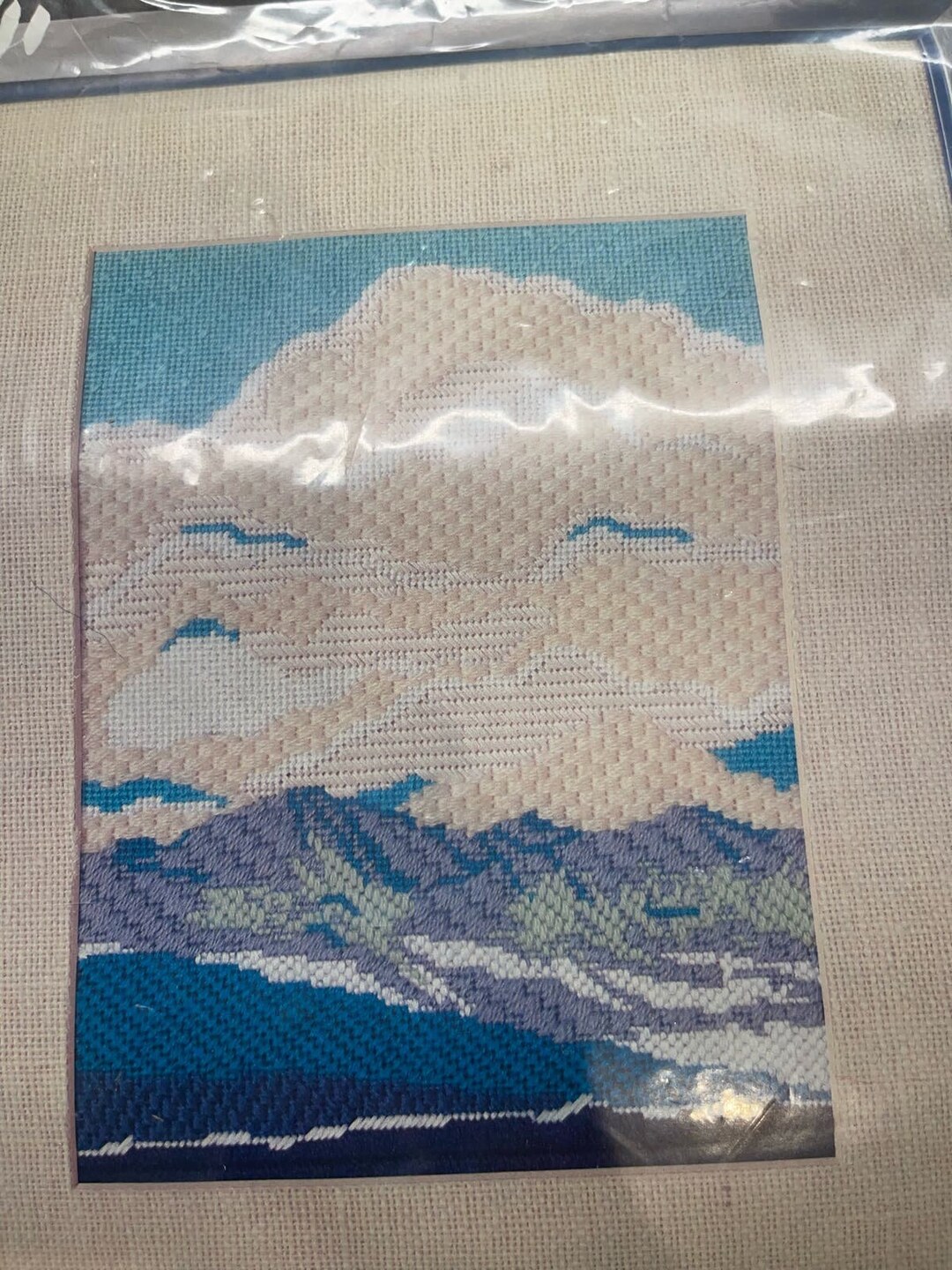 Vintage Spinnerin Needlepoint Cross Stitch Billowing Clouds 9x12 - Etsy
