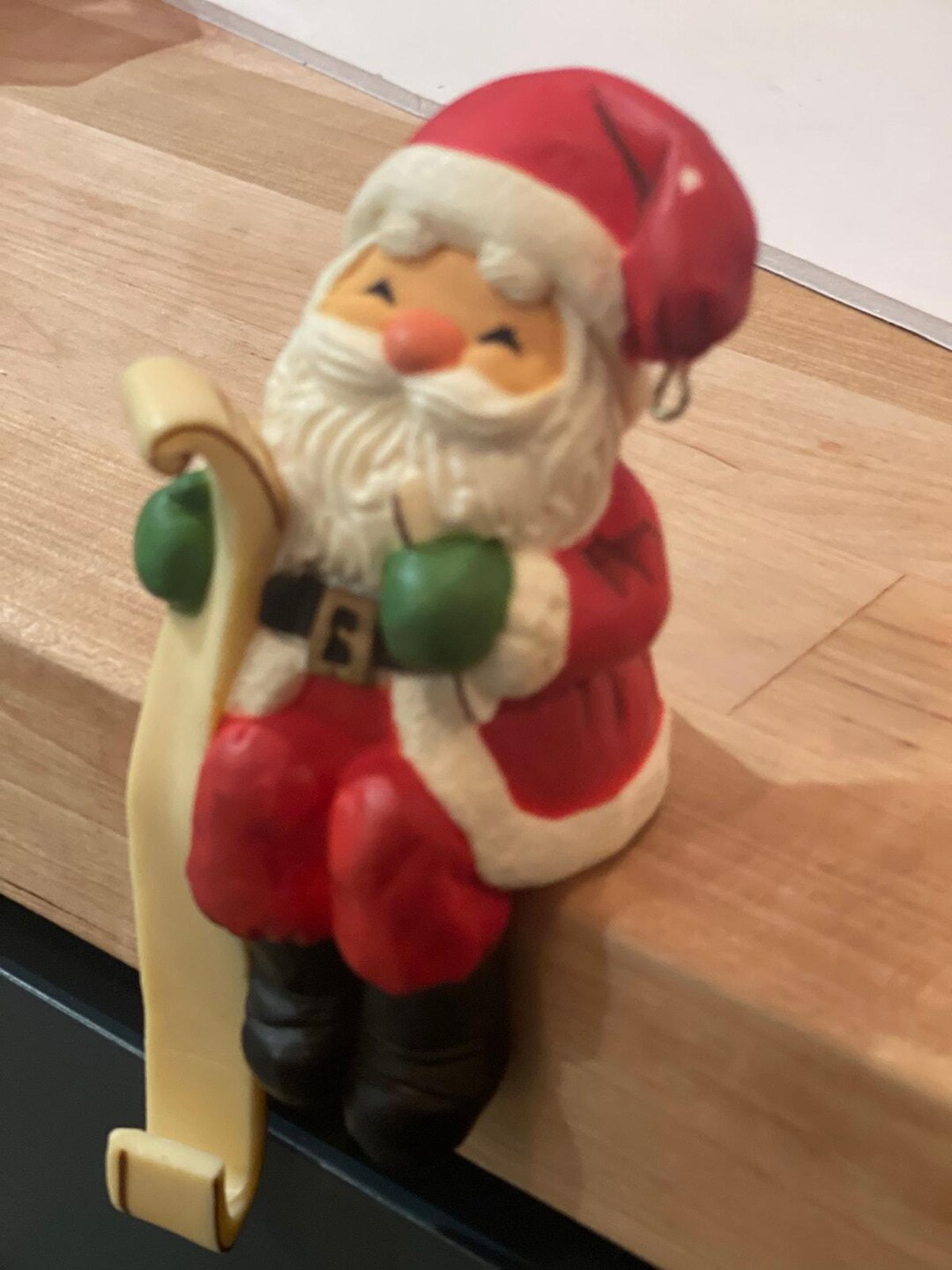 Vintage Hallmark Santa Stocking Hanger 1984 - Etsy