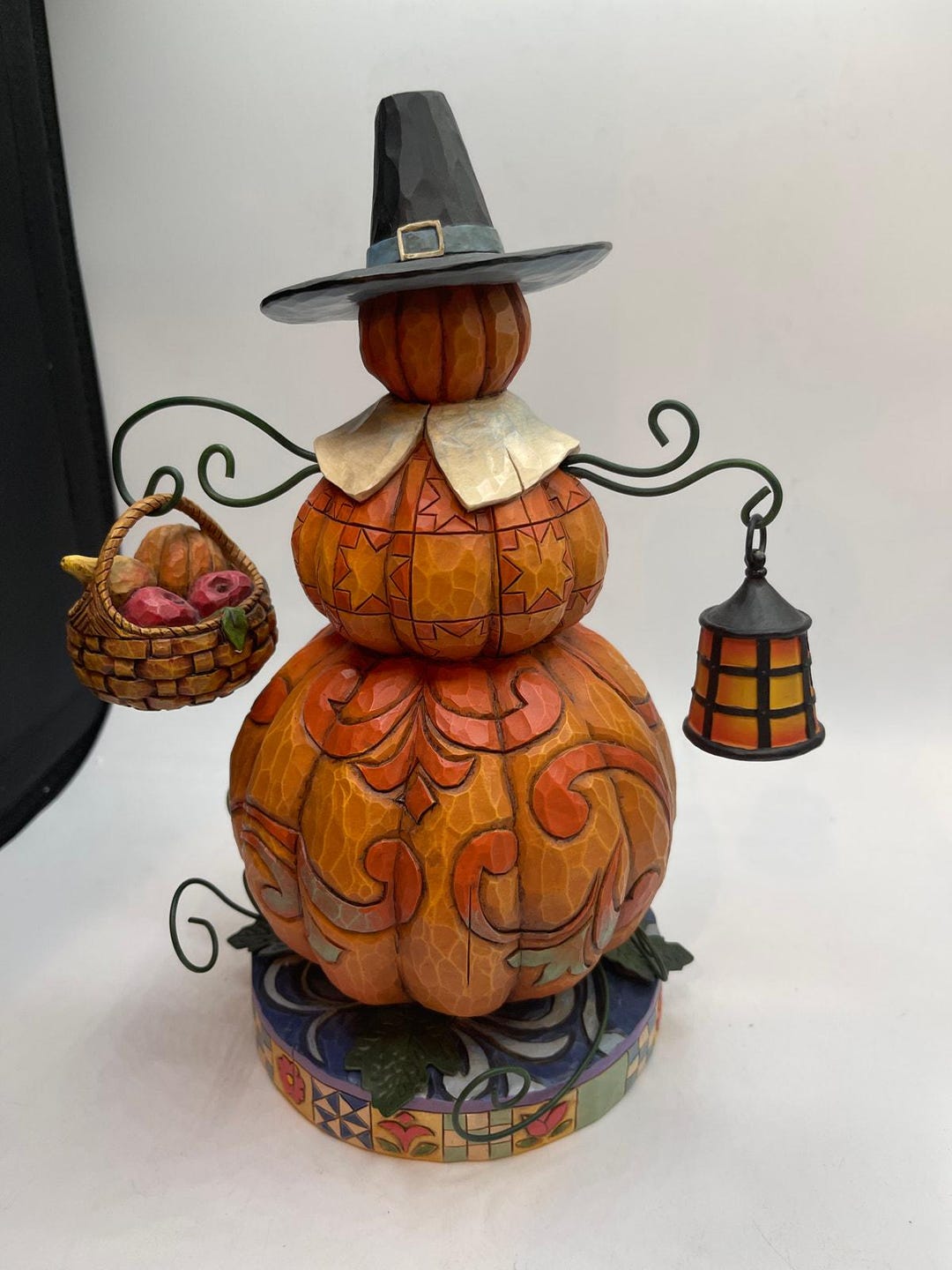 Jim Shore Thanksgiving Stacked Pumpkin Pilgrim "pilgrim Patch" Enesco ...