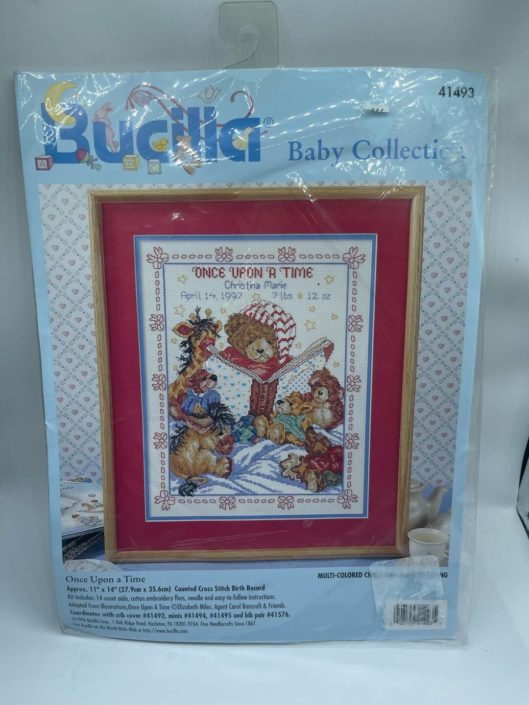 Bucilla Cross Stitch Kit 41493 Once Upon a Time Baby Collection Birth ...