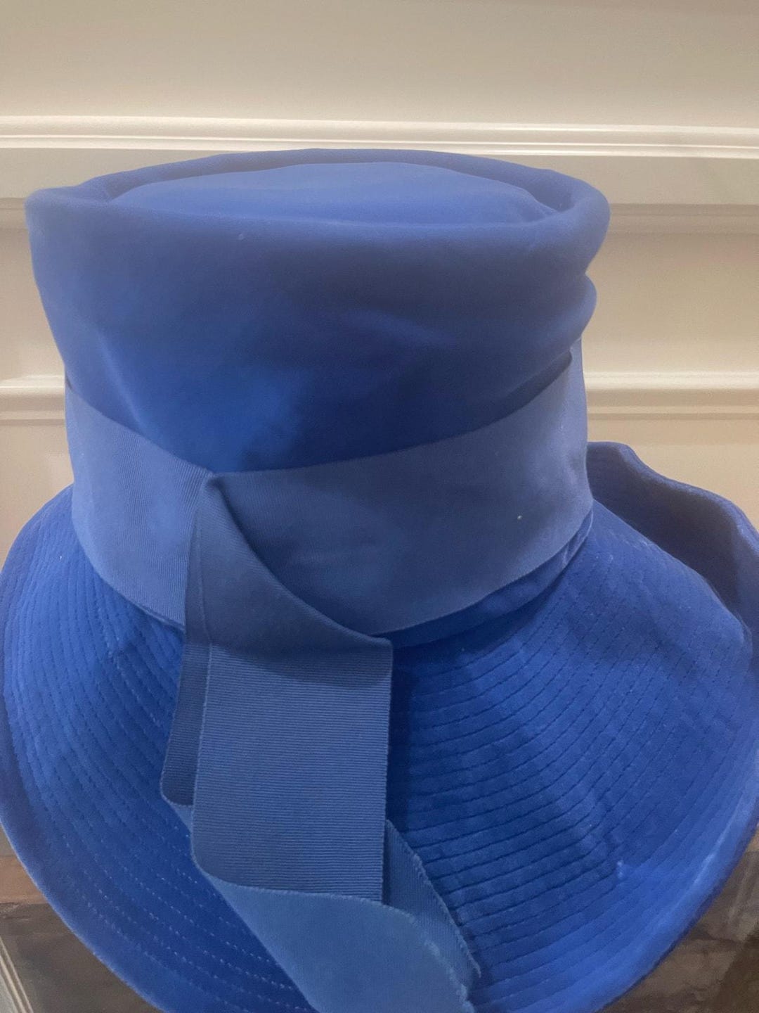 Vintage Blue Velvet Hat Extended Visor Brim - Etsy