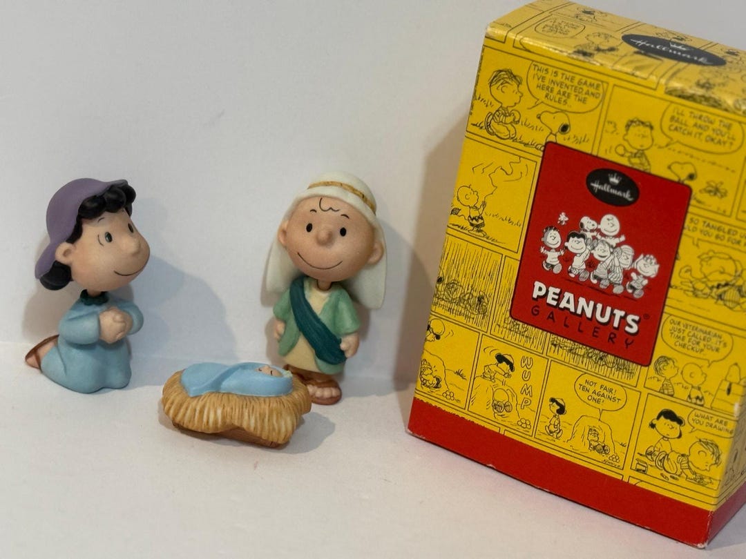 Hallmark 2001 Peanuts Nativity the Holy Family 3 Pc Set Peanut Gallery ...