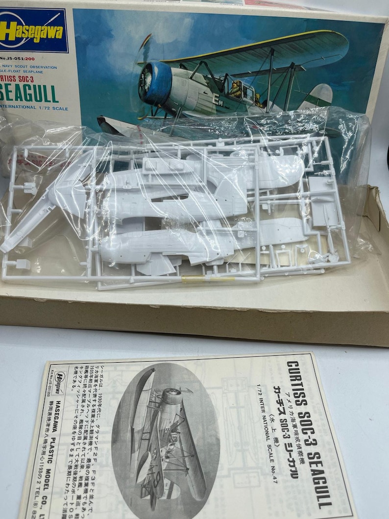 Hasegawa 1:72 Curtiss SOC-3 Seagull Plastic Model Kit - Etsy