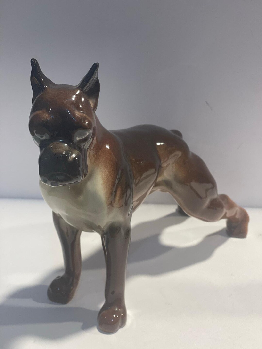 Boxer Breed Dog Figurine 10" Wide Stunning! - Etsy