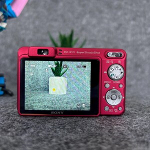 Pink Sony Cybershot DSC-W170 10.1MP Digital Camera With Battery Charger ...