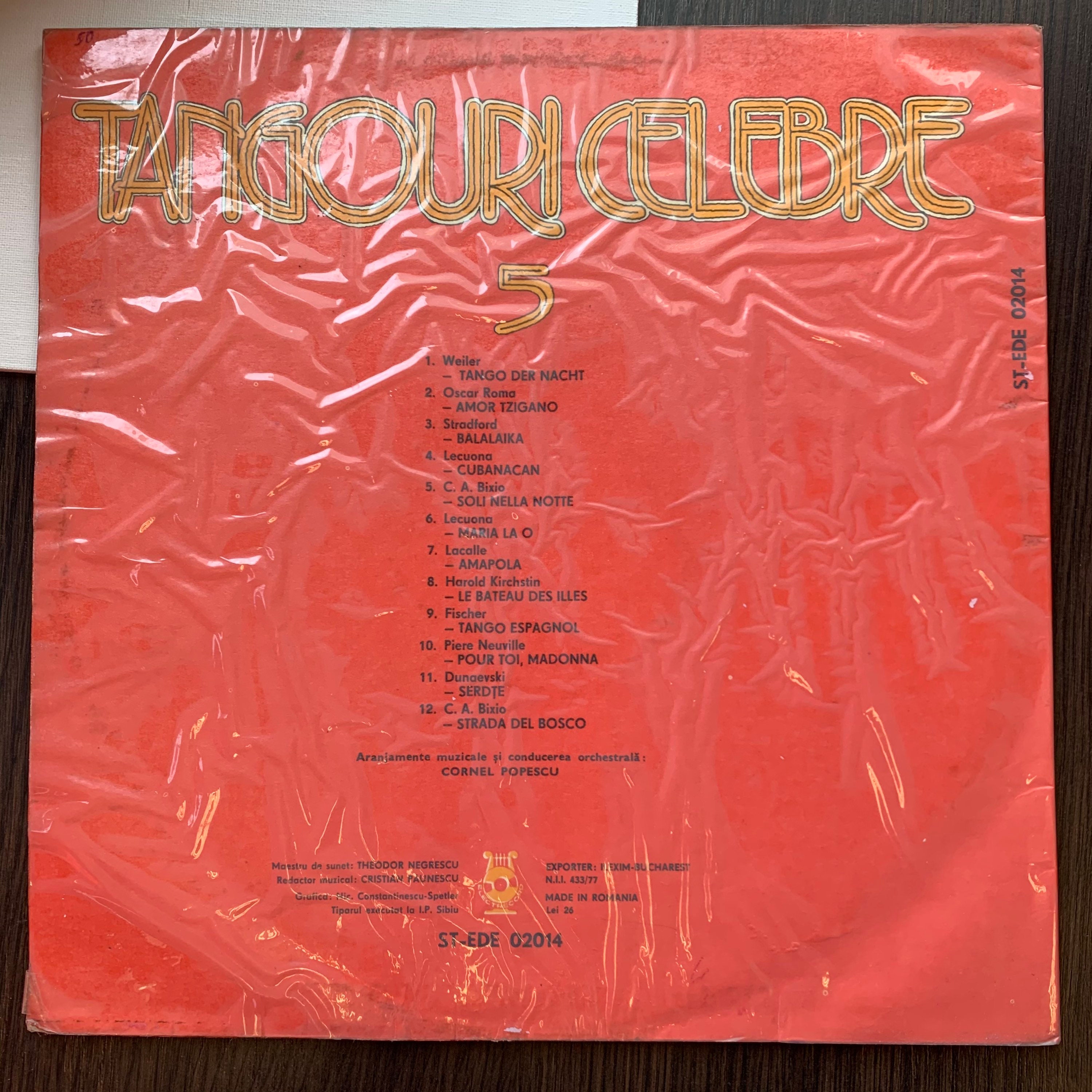 Vintage Tango Vinyl/Tangouri Celebre 5 Rumänien Vinyl Schallplatte ...