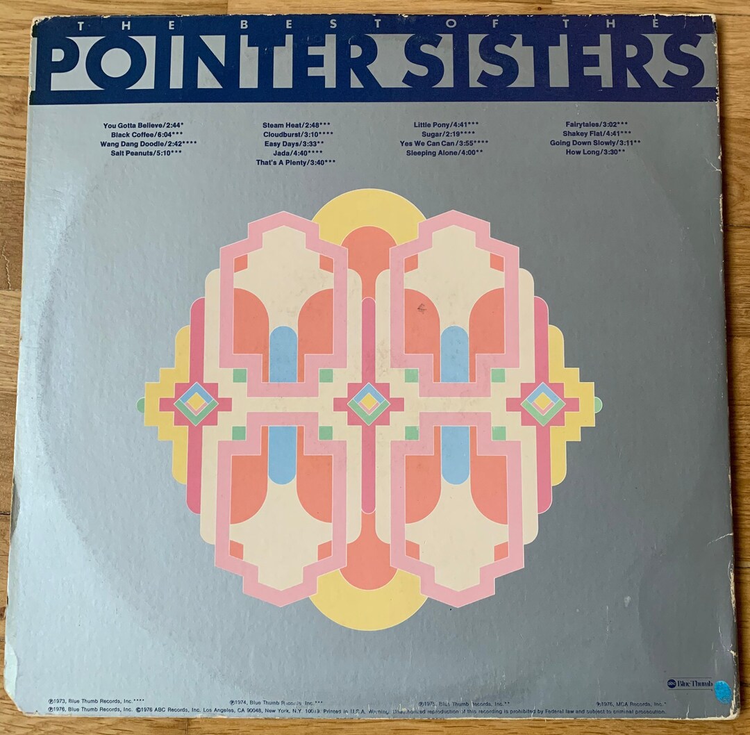 Vintage 1976 the Best of Pointer Sisters Vinyl Record/ Funk Soul Disco Pop Vinyl/ Vintage 80’s ...