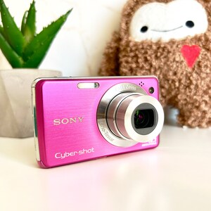 Pink Sony Cybershot DSC-W220 12.1MP Digital Camera With Battery Charger ...