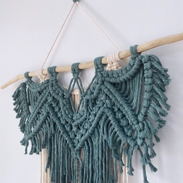 Blue Macrame Wall Hanging - Etsy