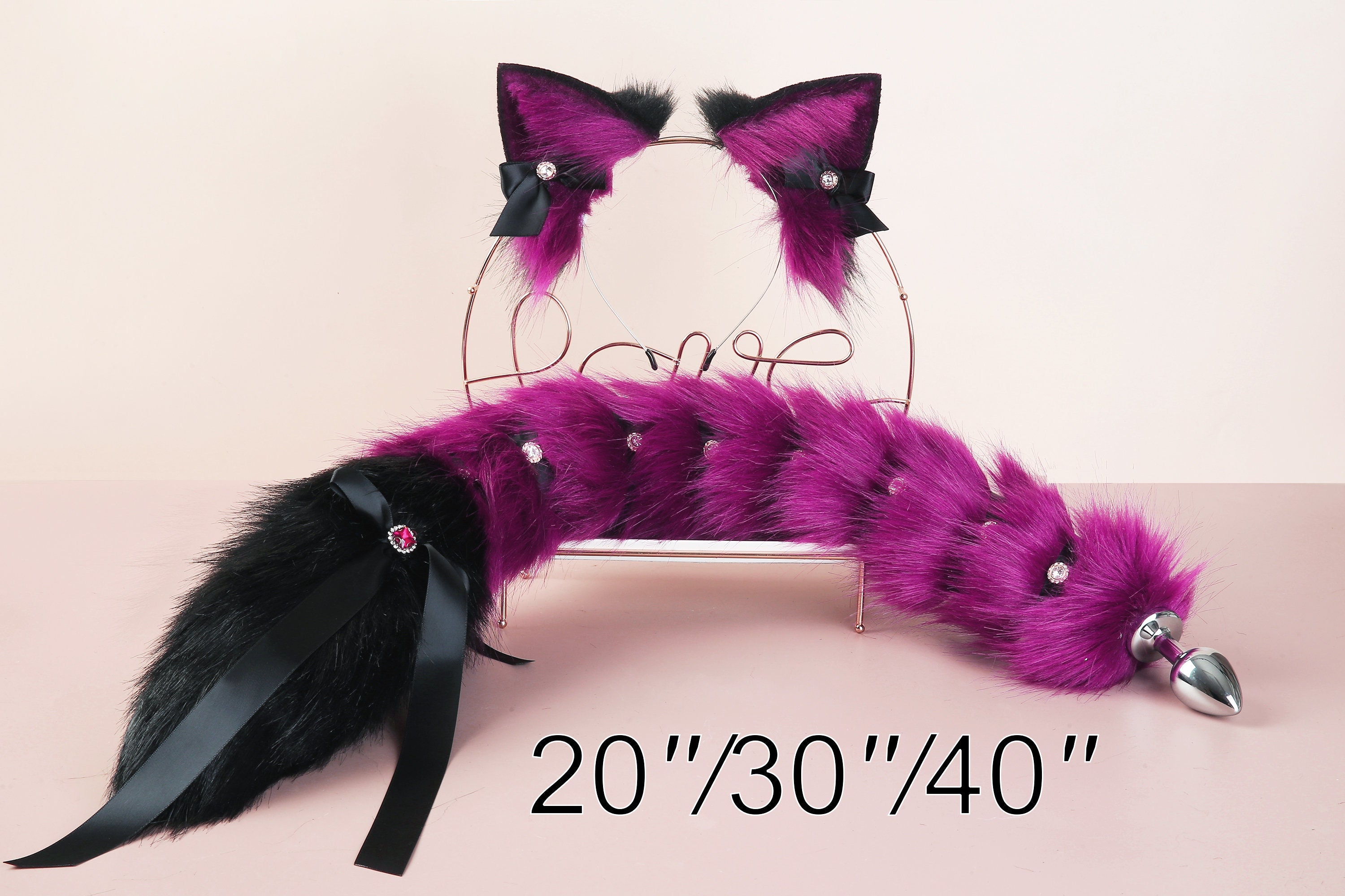 Purple Black Fox Ear And Tail Set Fox Tail Plug And Ear Etsy Canada Purple Black Fox Ear And Tail Set Fox Tail Plug And Ear Etsy Canada