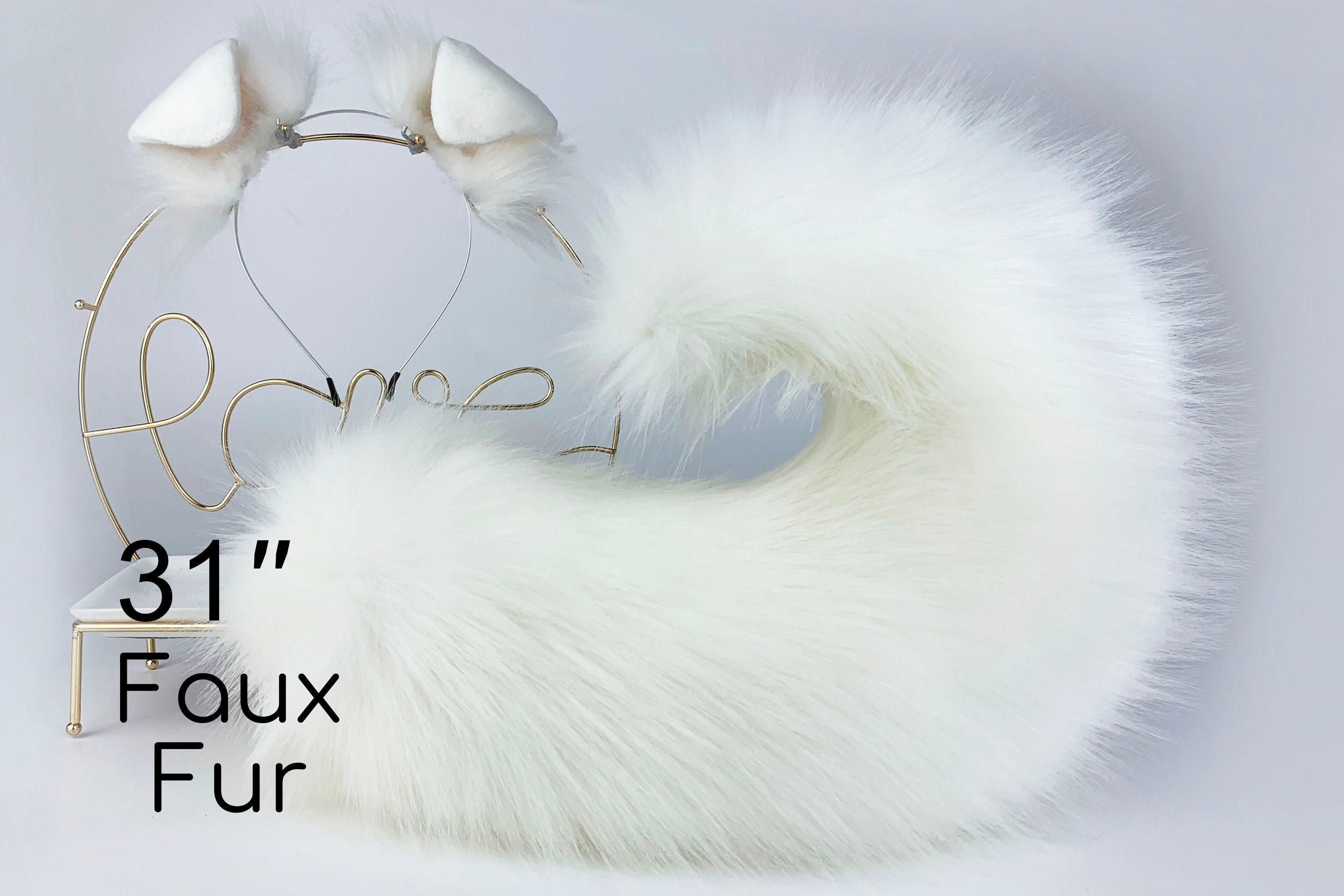 White Dog Ear and Tail Set Puppy Ear and Tail Plug Set Animal - Etsy