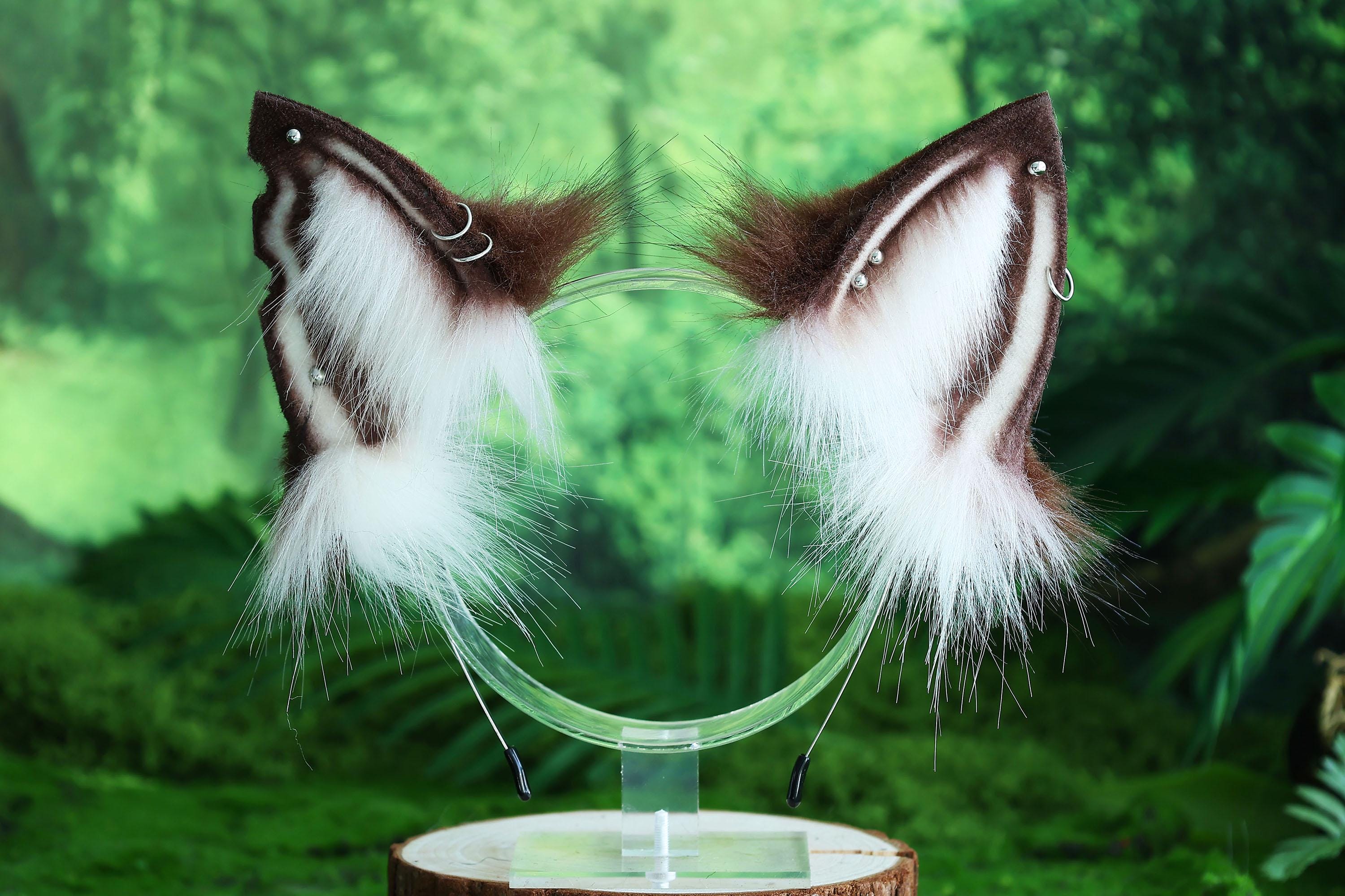 Faux Fur Fox Ear and Tail Curved Wolf Tail and Ear Cat Tail and Ear ...