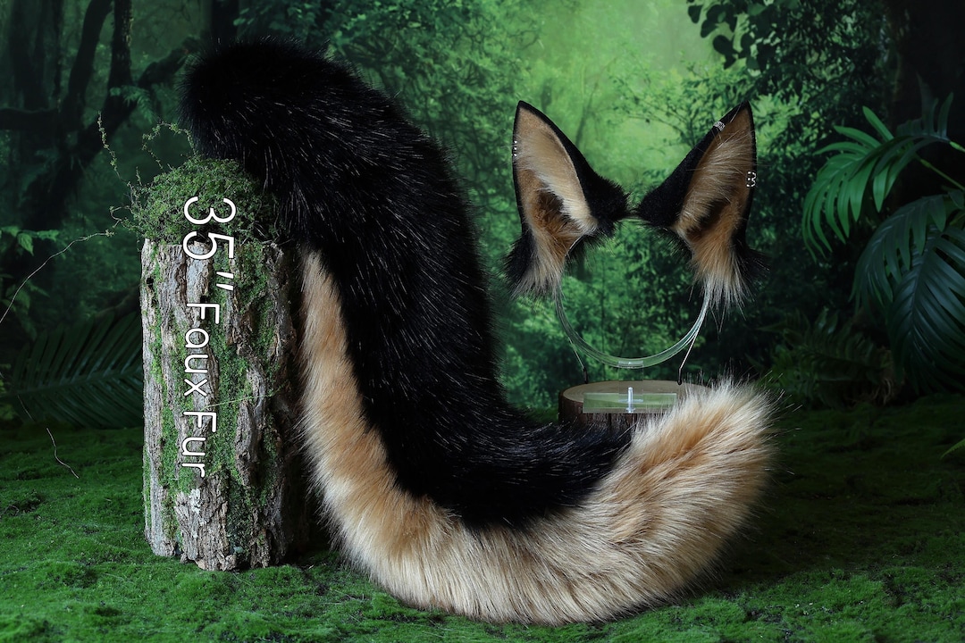 German Shepherd Dog Tail and Ear Alsatian Wolf Dog Faux Fur Furry Shiba ...