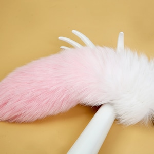 Pink White Fox Tail Butt Plug Fox Tail Plug Wolf Tail Plug - Etsy