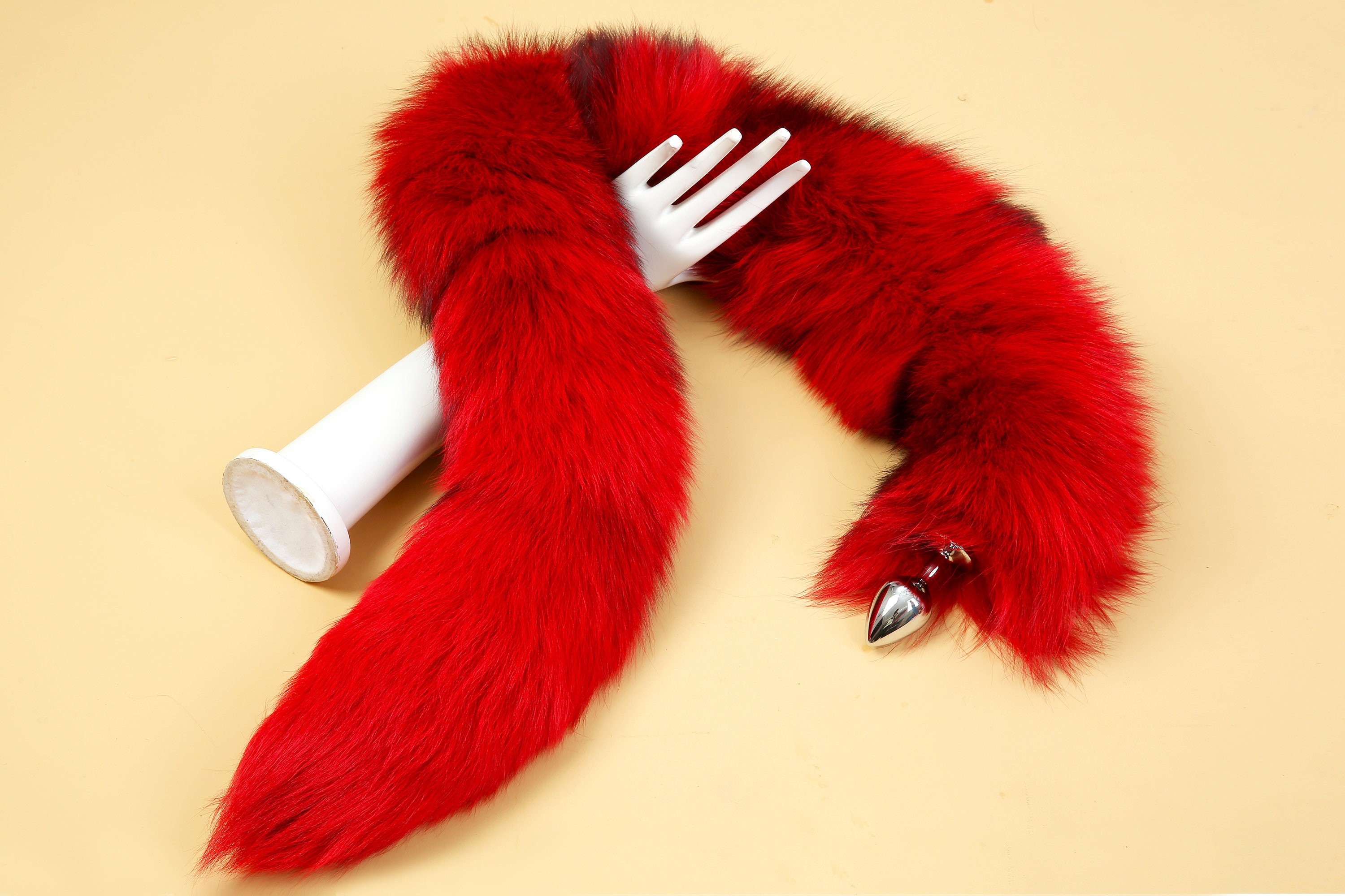 Red Black Real Fox Tail Plug Fox Tail Butt Plug Wolf Tail Plug Etsy