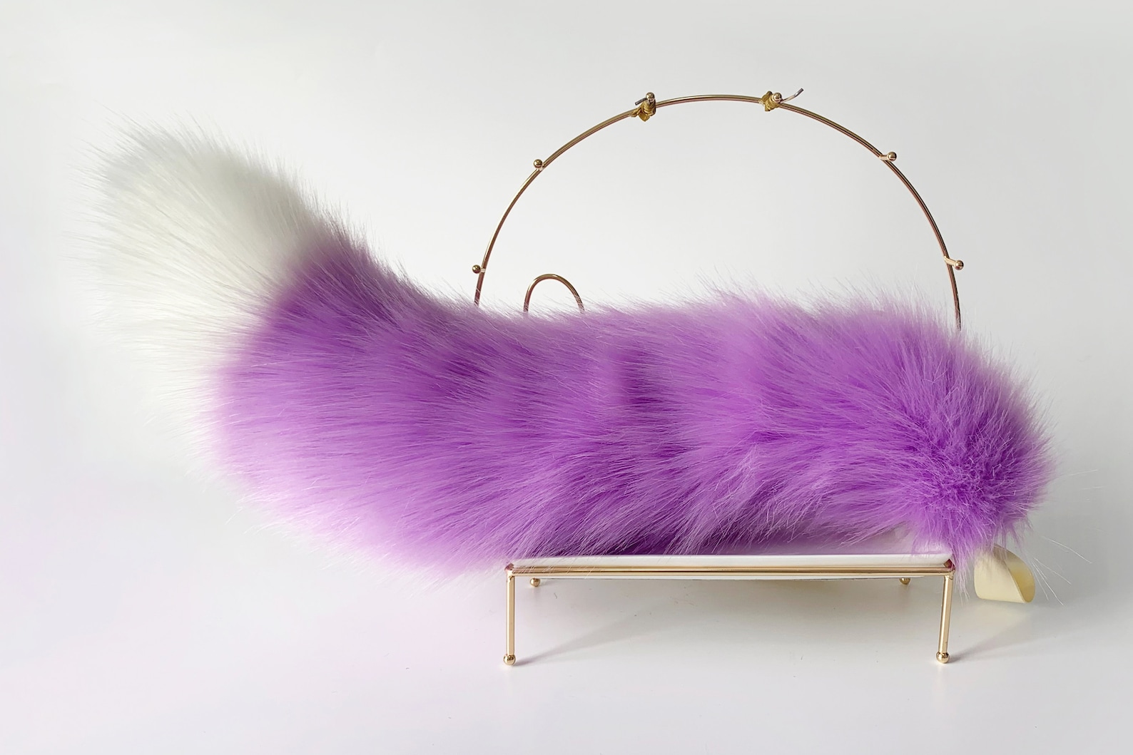 Light Purple Fox Ear and Tail Set Faux Fur Wolf Tail and Ear | Etsy