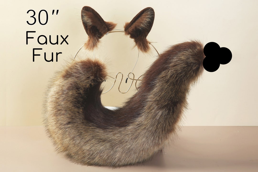 Faux Fur Squirrel Ear and Tail Set Squirrel Tail and Ear Set Animal ...