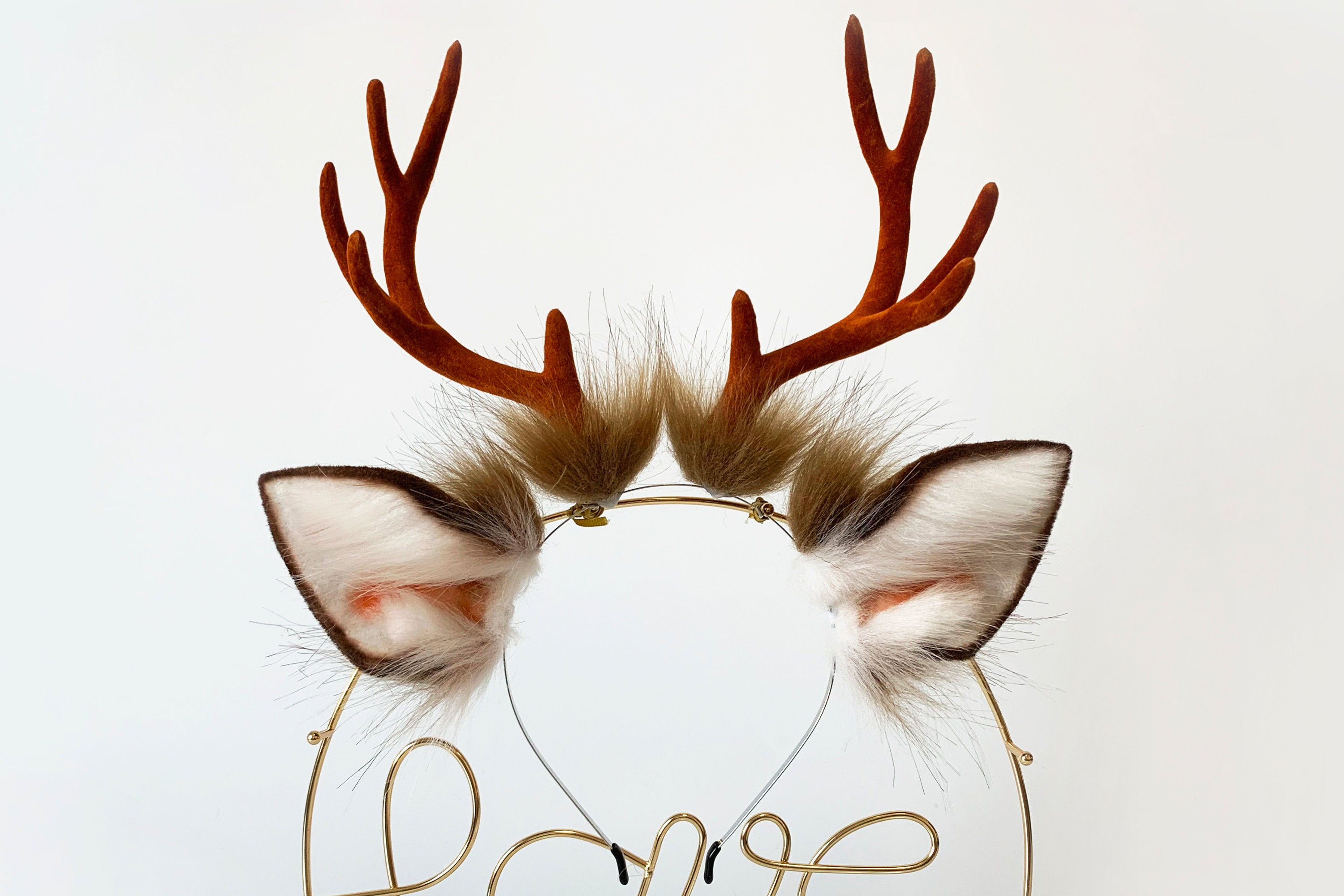 Brown Deer Ear and Tail Set Faux Fur Deer Ear Headband Anime | Etsy