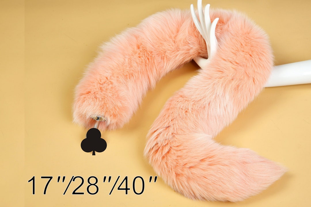 Pink Fox Tail Butt Plug Fox Tail Plug Wolf Tail Plug Anal Tail Etsy